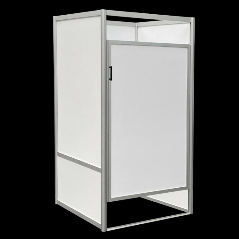 Kleedkamer wit PVC HxBxD2x1x1m onderbouw CBX - Shopmade
